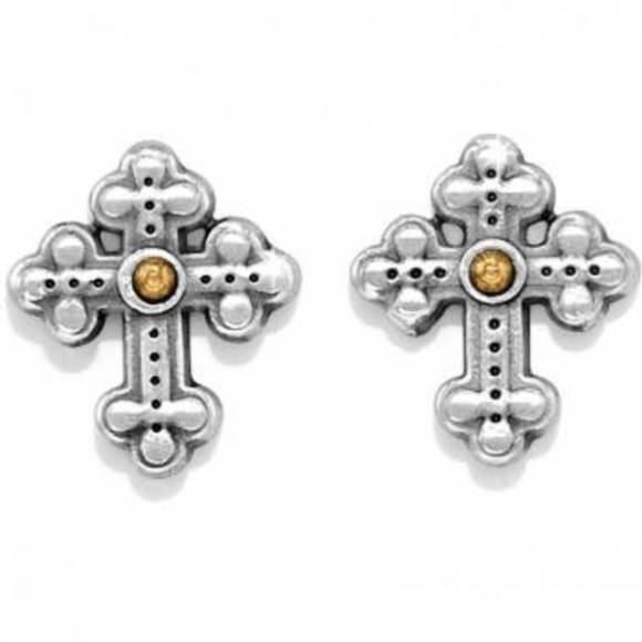 Brighton | Jewelry | New Brighton Luna Cross Posts In Silver | Poshmark